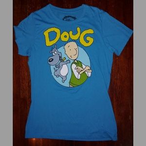 Disney | Tops | Nickelodeon Doug Cartoon Graphic Tee Blue Shirt From ...